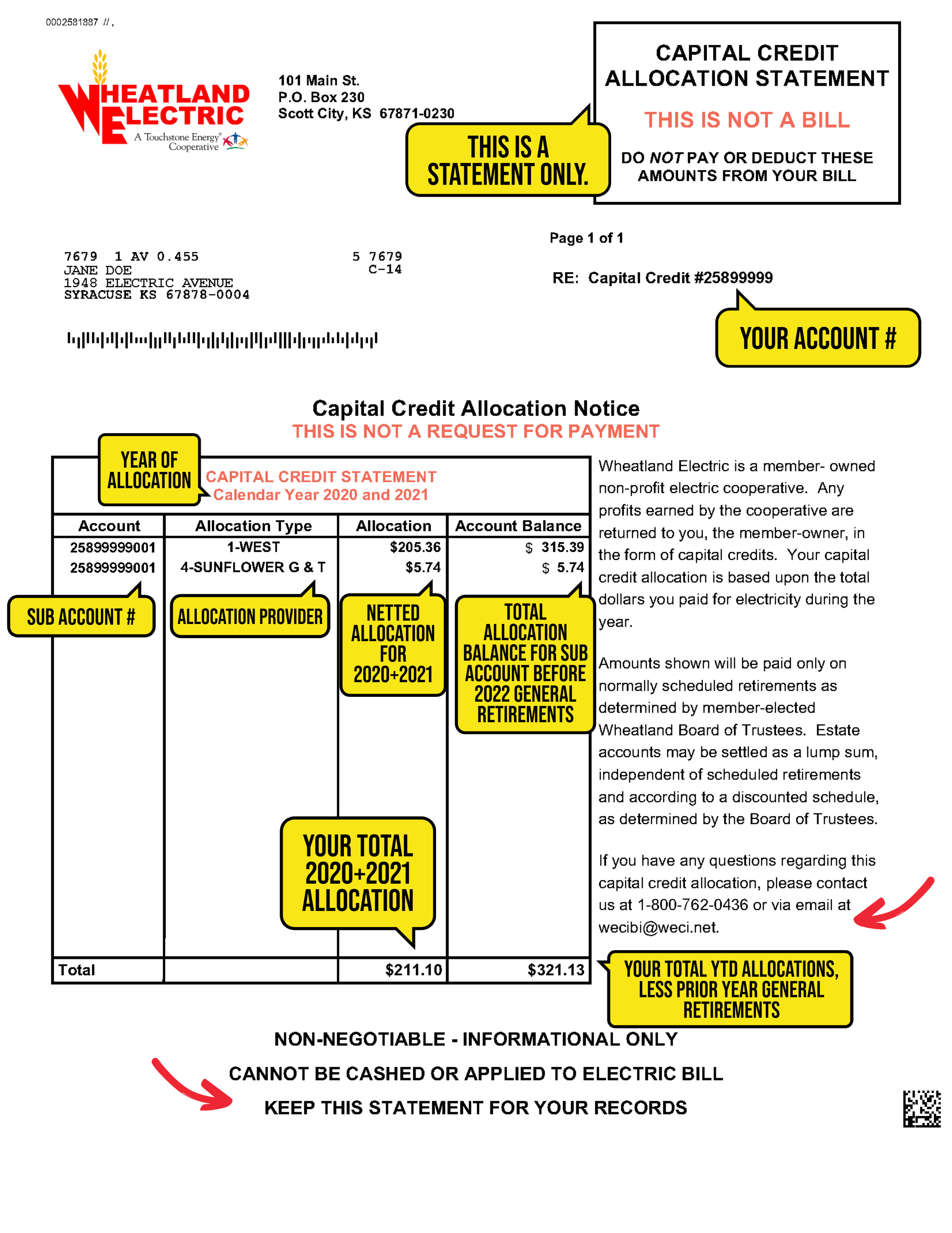 Check Out Our New Capital Credit Allocation Statement | Wheatland Electric Cooperative, Inc